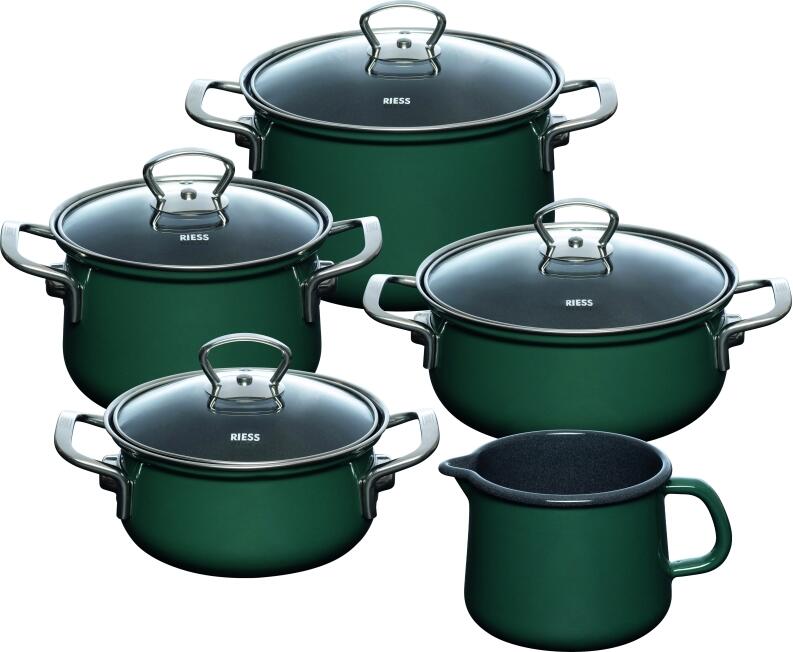 Riess Topf-Set aus Emaille klein, 5-tlg. in teal KochForm
